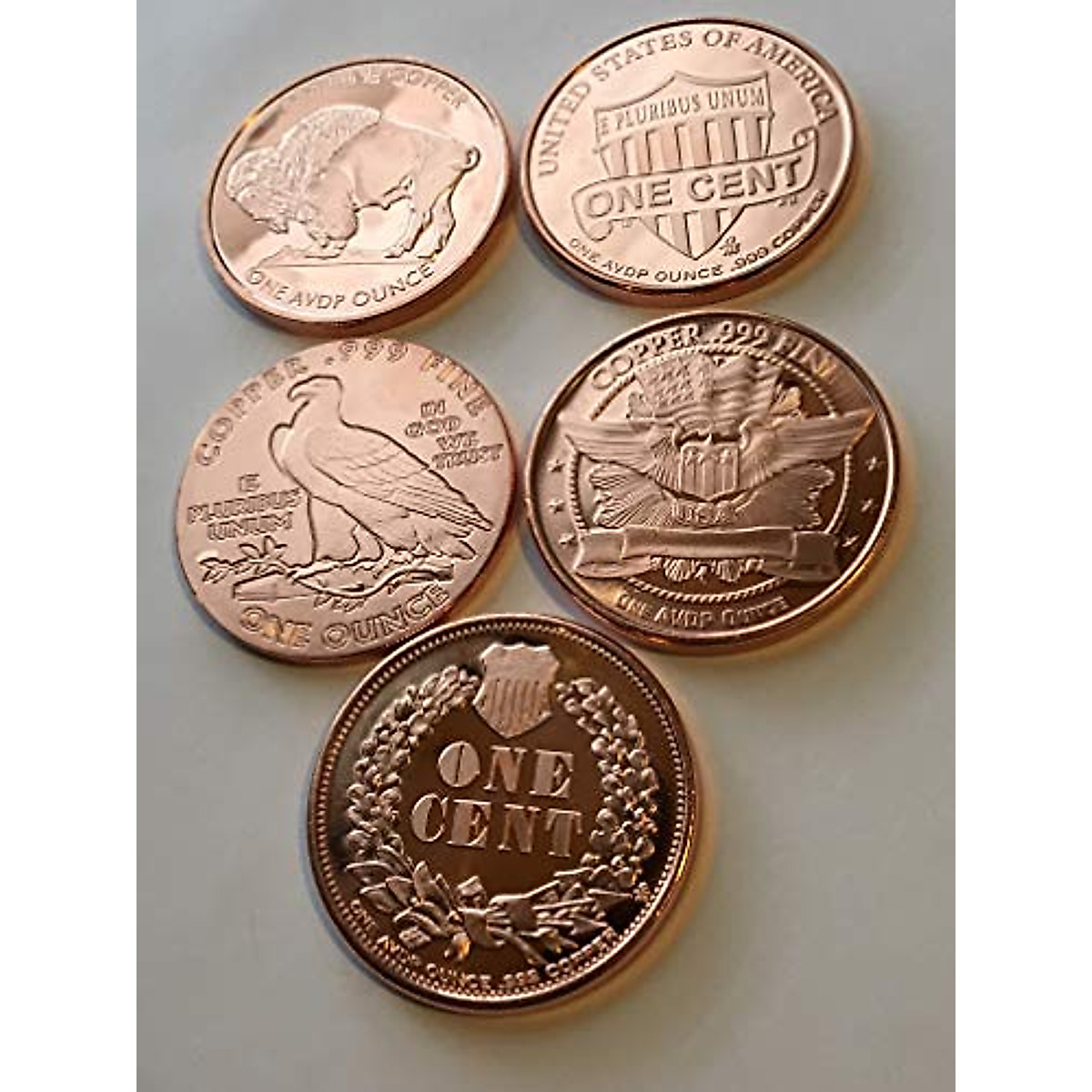 2017 Lincoln, 1911 Incuse, 1877 Penny, Buffalo Nickel, Capped Bust 1 Ounce Rounds