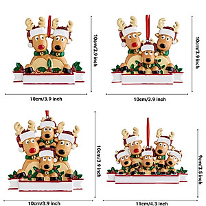 2023 Christmas Personalized Ornament Deer Families of 2, 3, 4, 5, 6 Personalized Xmas Ornament 2023 - Tree Hanging Ornaments Cute Winter Gift New Year Durable Xmas Home Decor