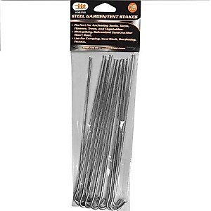 Garden and Tent Stakes 9-Inch Galvanized Steel 10 Piece Set