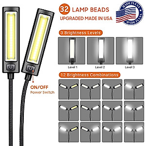 CAHAYA Music Stand Light Clip on Battery Powered Reading Lamp Book Light for Bookworms Guitar Piano Keyboard Players CY0243