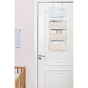 Mkono Over The Door Organizer and Diaper Organizer Caddy Boho Decor Macrame Hanging Storage for Home, Bedroom, Nursery