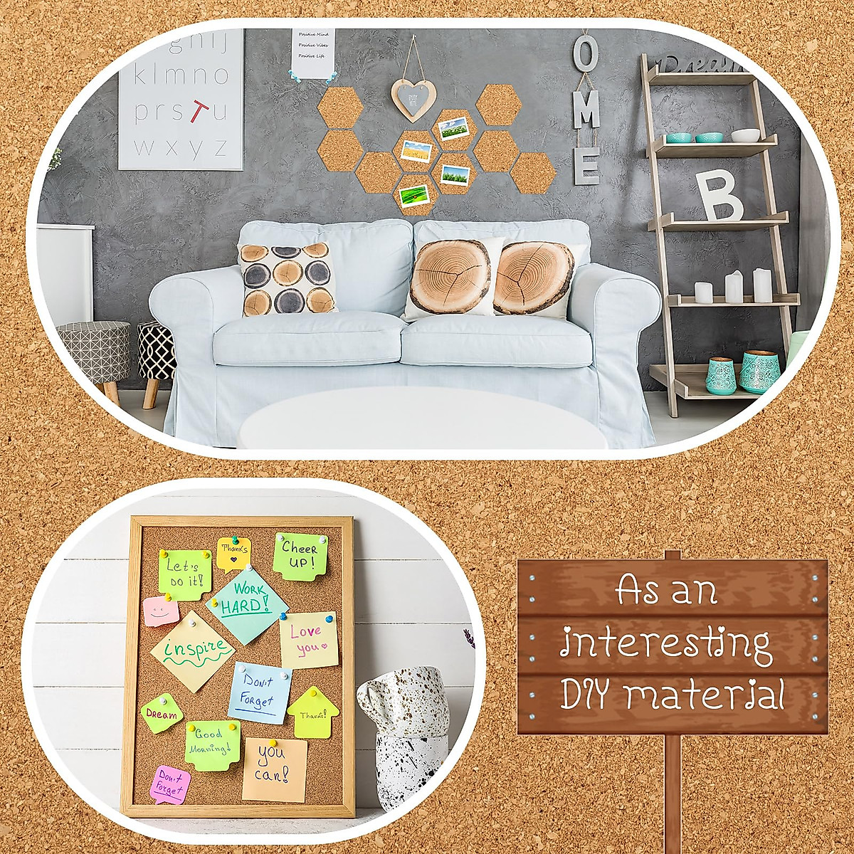 8 Pack Self Adhesive Cork Roll 18 x 47 Inches Long Cork Roll Bulk 0.5 mm Thick Cork Backing Sheets Drawer Shelf Liner for Coaster, Wall Decoration, DIY Crafting, Halloween Party, Door Signs