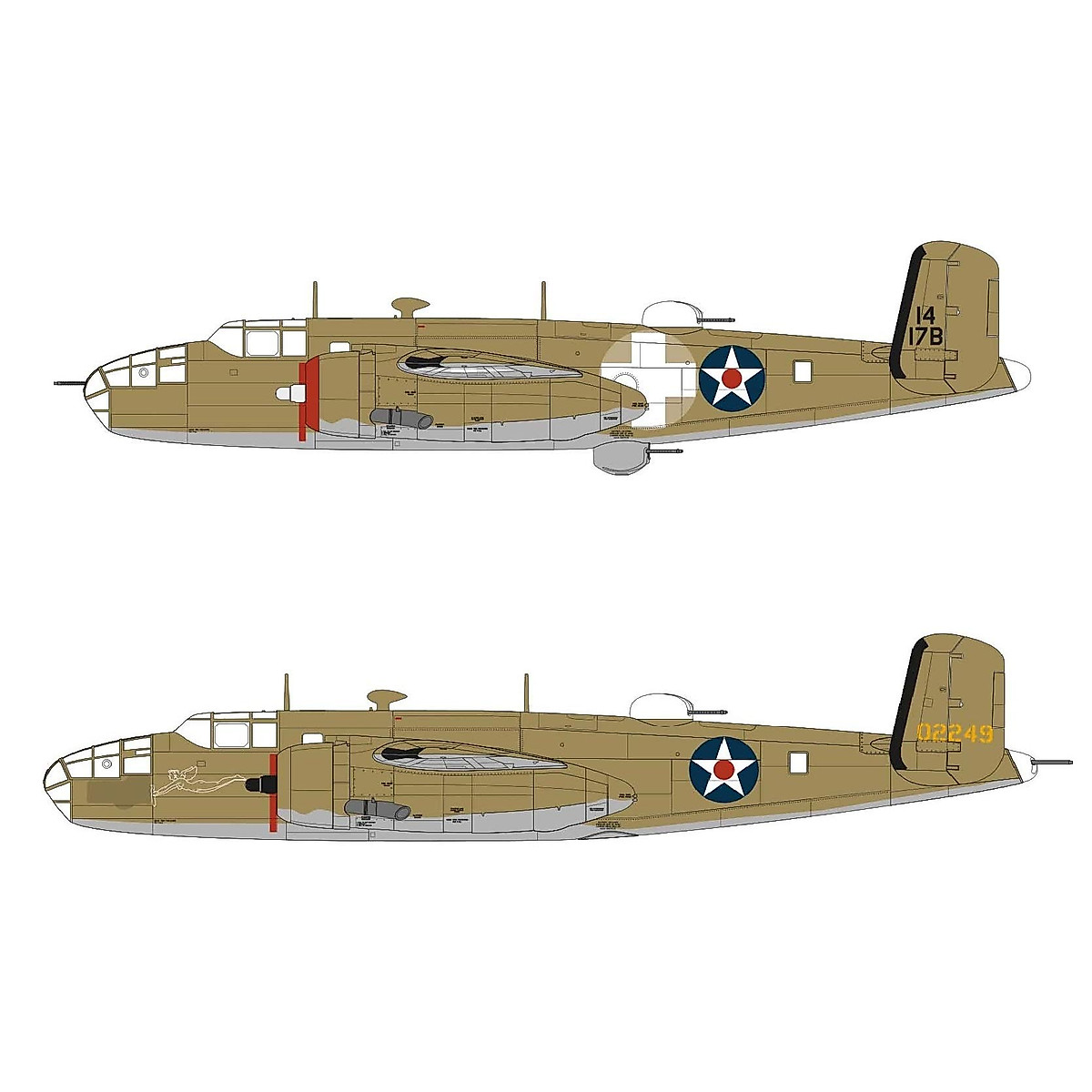 Airfix North American B-25B Mitchell 1:72 WWII Military Aviation Plastic Model Kit A06020, Assorted