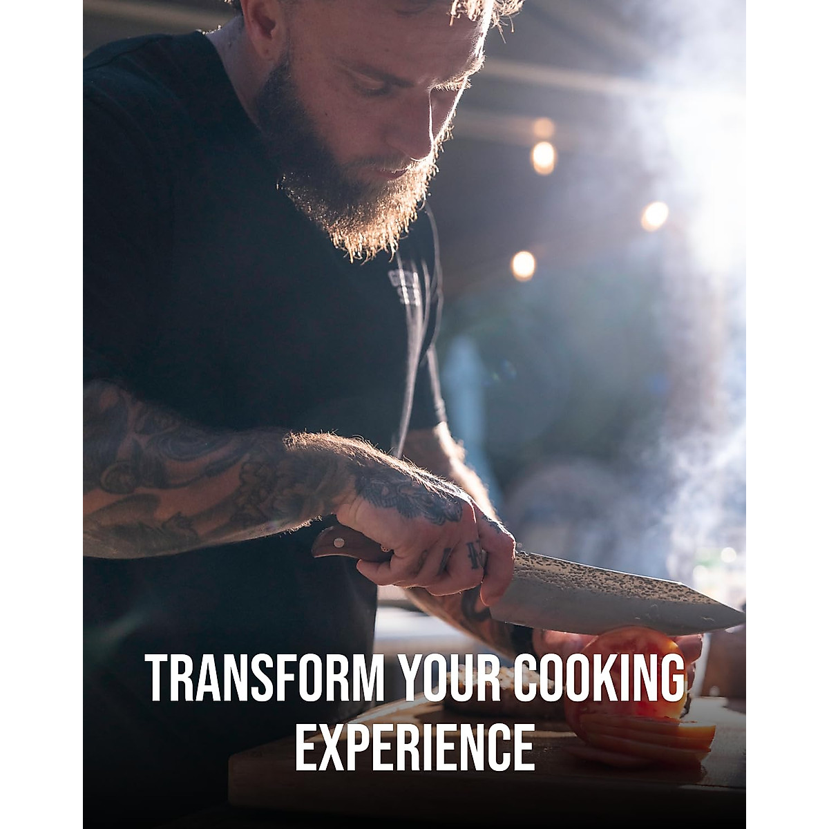 The Cooking Guild Serbian Cleaver Knife - 7.8 Inches - Grizzly Series - Japanese High Carbon Stainless Steel Butcher Knife - Rosewood Handle Meat Cleaver Knife