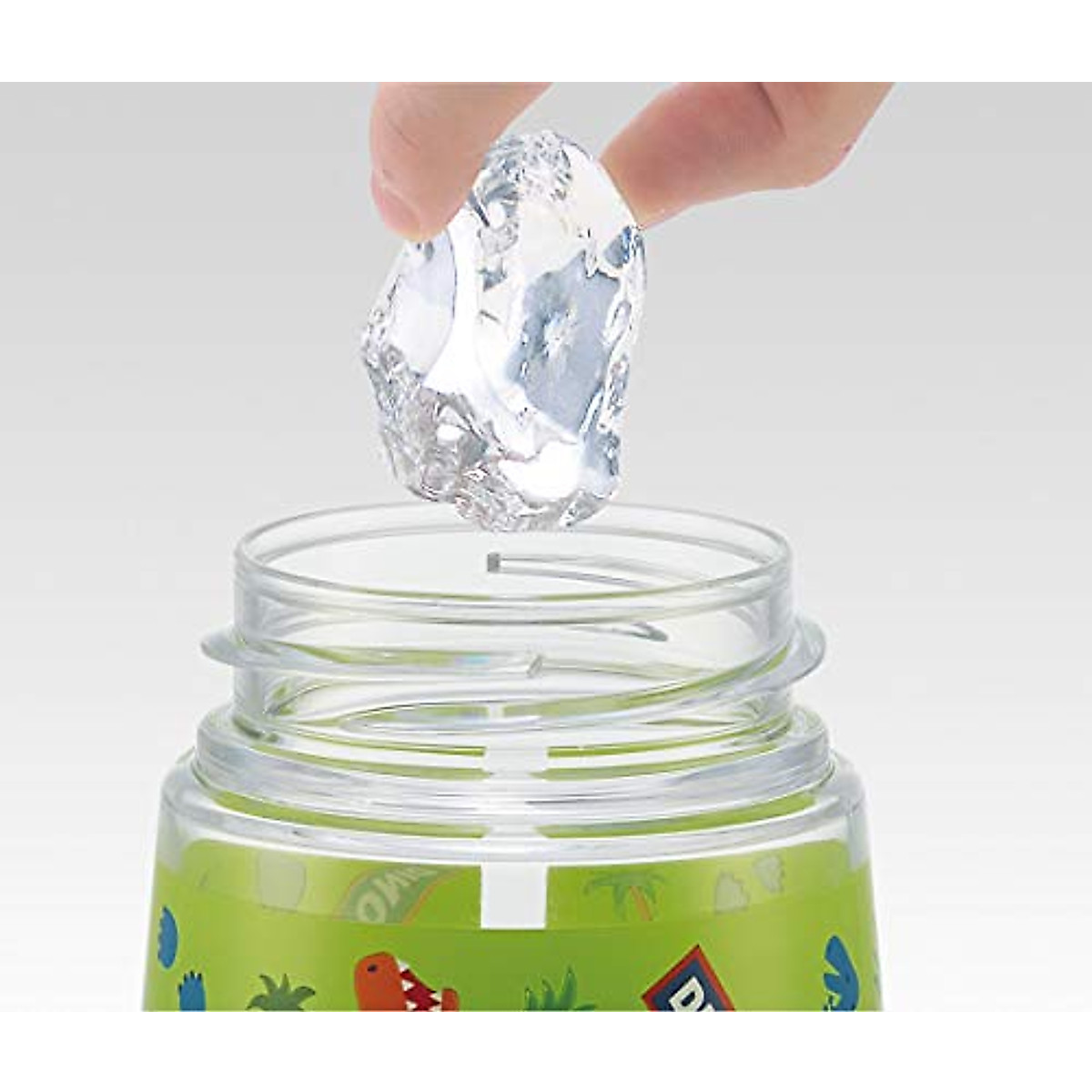 Skater PSHC4DK-A Dinosaurus Die-Cut Bottle with Straw, 14.2 fl oz (420 ml)