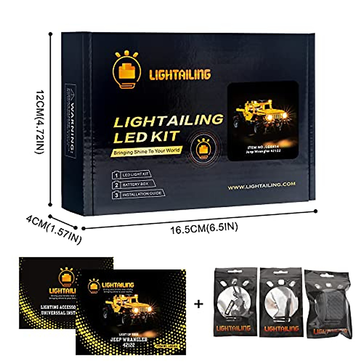 LIGHTAILING Light Set for (Technic Wrangler 4x4) Building Blocks Model - Led Light kit Compatible with Lego 42122(NOT Included The Model)