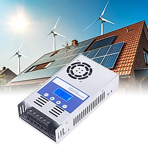 Solar Panel Regulator, Maximum 180VDC Input High Performance Solar Controller MPPT Full System Protection with LCD Display for Commercial Vehicles (60A)