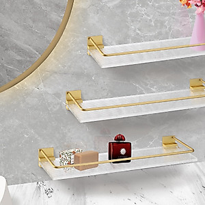 LUOBAO Acrylic Bathroom Rack,Acrylic Bathroom Shelves, Wall Mounted Acrylic Bathroom Rack,Floating Shower Corner Shelf,Shower Shelves for for Storage & Display