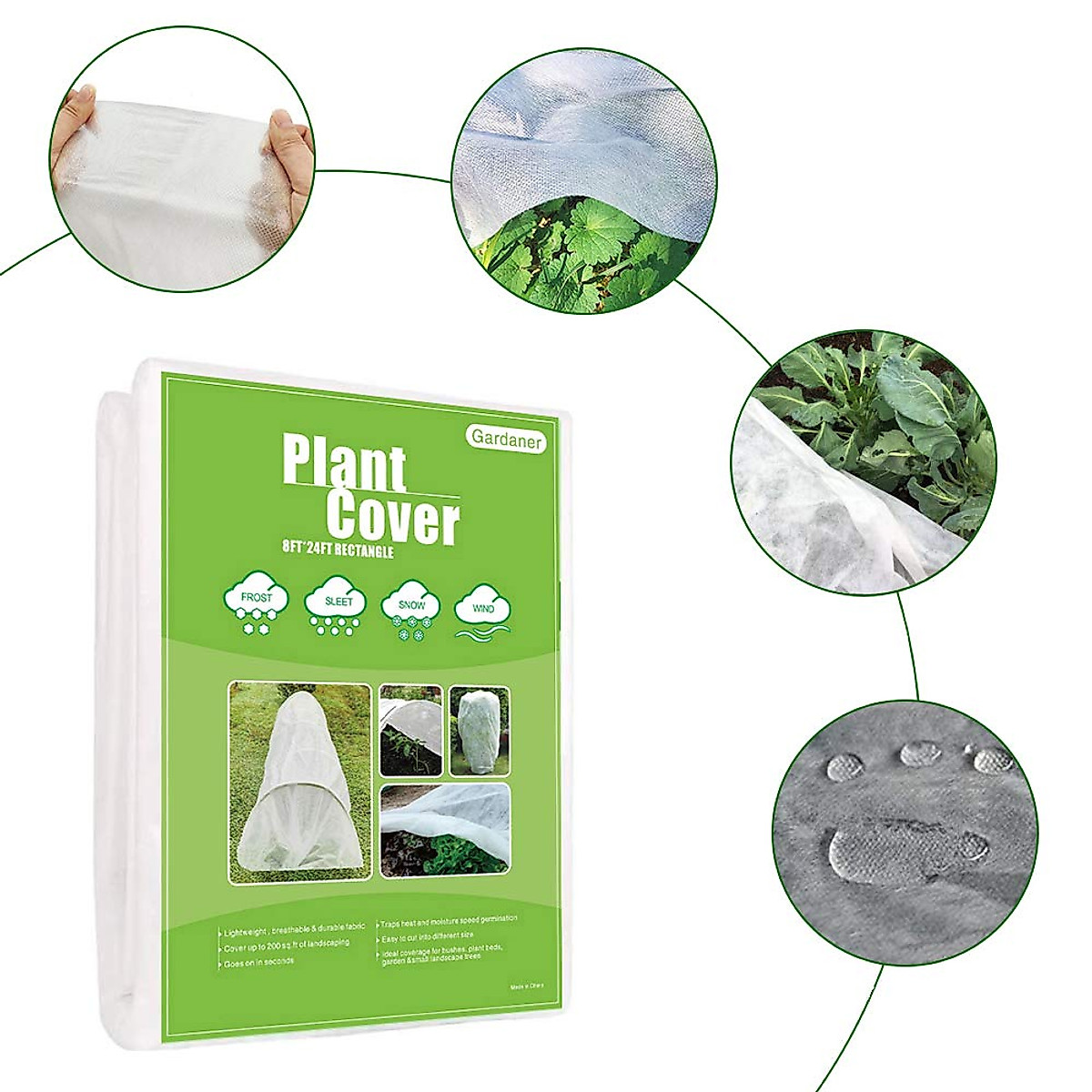 Plant Covers Freeze Protection 0.9oz 8Ft x 24Ft Rectangle Plant Cover for Cold Protection,Season Extension