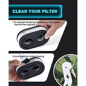 593260 Air Filter for Briggs & Stratton 798452 798339 5432 5432k, 550ex 675exi 725exi Series Engines Model and More