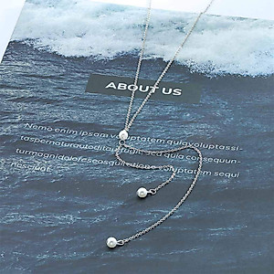 Olbye Back Necklace Pearl Backdrop Necklaces Body Chain Jewelry for Women Bridal Jewelry (Silver)