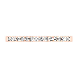 10K Rose Gold Diamond Semi-Eternity Wedding Band Ring (0.15 Carat) (Ring Size 7)