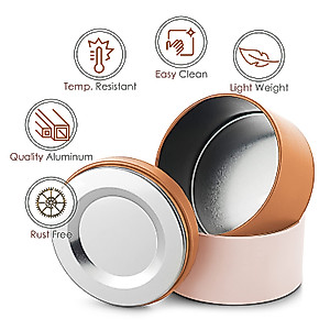 Hearth & Harbor Tin Candle Jars for Making Candles - DIY Candle Containers with Lids - Metal Candle Jars - Bulk Tins Storage for Candle - (12 Pieces) - (8 Ounces) - Solid Peach and Copper