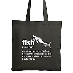Give the Angler in Your Life the Perfect Gift Fish Definition Gifts Black Multicolor Canvas Tote Bag