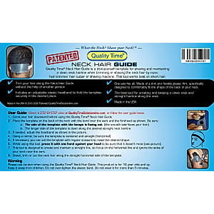 Quality Time Neck Hair Guide - A Neckline Template for Shaving and Keeping a Clean and Straight Neck Hairline: A Stencil for Neckline Haircuts, Do-it-yourself, Made in USA
