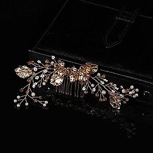 Bridal Hair Accessories Crystal Peals Hair Combs Wedding Hair Clips Accessories Jewelry Handmade Women Hair Ornaments Headpieces(K)