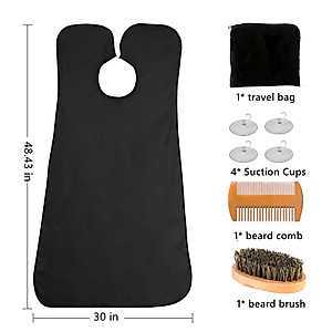 Beard Bib Apron for Shaving, Hair Catcher for Trimming,Christmas Stocking Stuffers for Men, Gifts for Men Him Dad husband