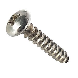 #6 x 5/8" Pan Head Sheet Metal Screws, Full Thread, Phillips Drive, Stainless Steel 18-8, Bright Finish, Self-Tapping, Quantity 100 Pieces by Fastenere