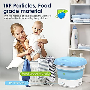 Portable Washing Machine, Mini Portable Washer for Underwear, Sock, Baby Clothes, Ozone sterilization,Travel, Camping, Dorm, RV, Folding Washing machine Best Gift for Friend or Family(blue)