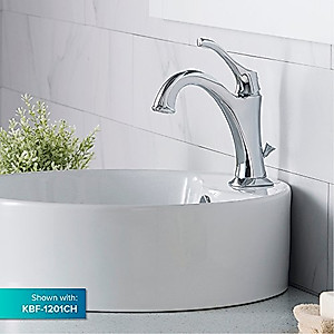 KRAUS KCV-142 Elavo Round Vessel Porcelain Ceramic Bathroom Sink 18 Inch in White with Overflow