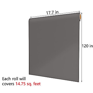 Decotalk Grey Peel and Stick Wallpaper Grey Wallpaper 17.7x120 Matte Grey Contact Paper for Cabinets Decorative Solid Grey Wallpaper for Walls Removable Vinyl Self Adhesive Grey Wallpaper for Bedroom