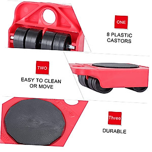 2pcs Plastic Wheel Furniture Mover Dolly Moving Furniture Tool Wheel Furniture Dolly Square Dolly Plate Wheel Dolly Moving Appliances Dolly Tool Furniture Mover's Dolly Small Mover
