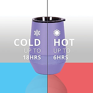 10oz Wine Tumbler for Mom - Insulated Travel Mug with Triple Wall Vacuum & Slider Lid - Tumbler for Birthdays, Mother's Day, and Christmas - Lavender