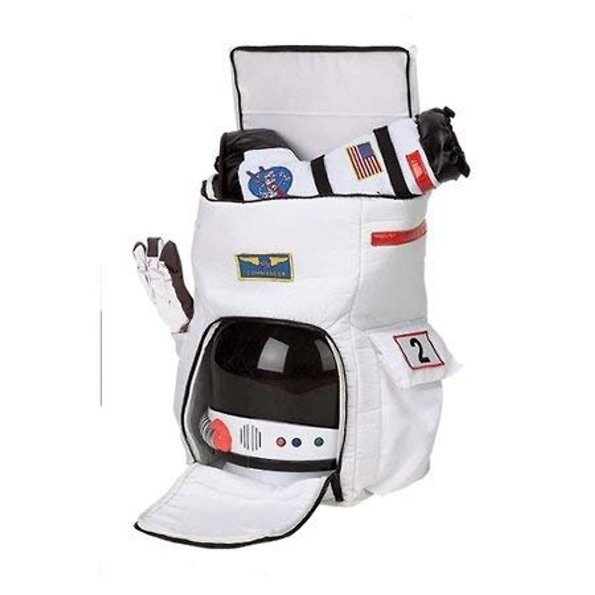 Aeromax Jr Astronaut Costume Space Backpack, White, One Size