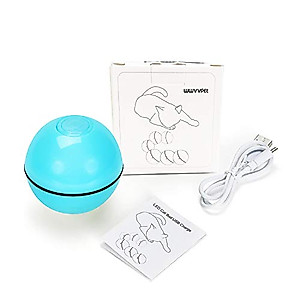 Interactive Cat Toys Ball with LED Light, 360 Degree Self Auto Rotating Intelligent Ball, Smart USB Rechargeable Spinning Cat Ball Toy,Stimulate Hunting Instinct Kitten Funny Chaser Roller Pet Toy