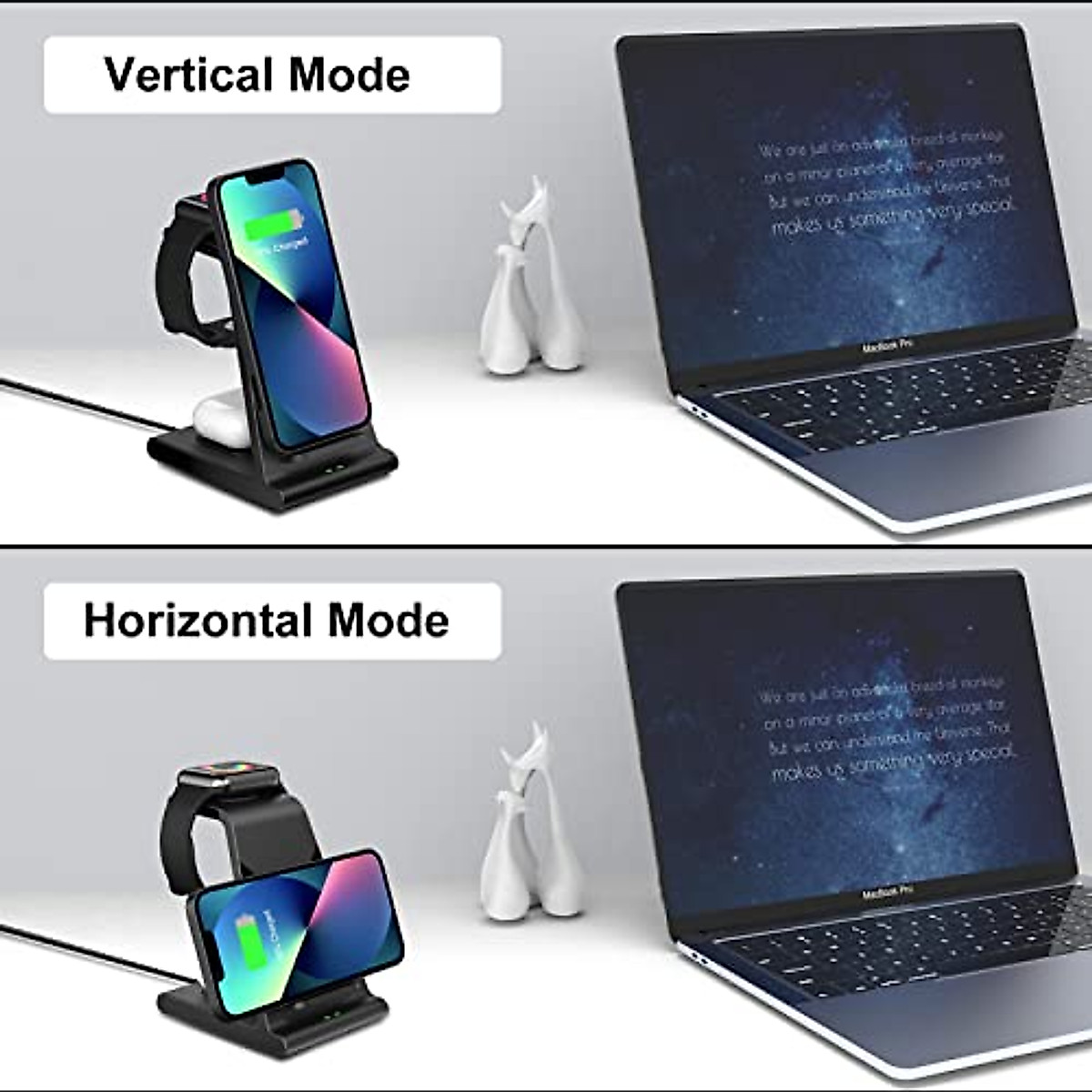 Wireless Charger for iPhone 14 Pro, Wireless Charging Station Compatible with iPhone 14 Pro Max 13 12 11 Series, iWatch Charger for Apple Watch 8 7 SE 6 5 4 3 2 1, Airpods Pro 2/Airpods 3rd Generation