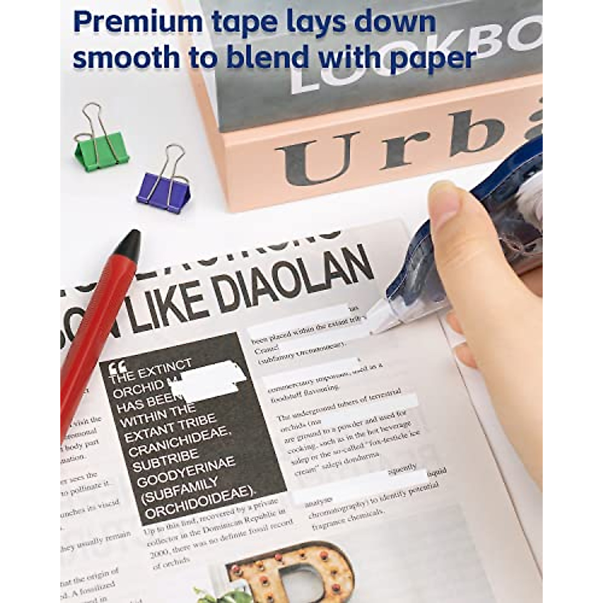 Correction Tape, Pack of 8, Cover The Error with White Tape, Applicator for Instant Corrections, Tape Eraser for Note Taking, Office Supplies, School Supplies, 1/5 Inch X 32.8 Ft (5mmx10m)