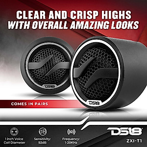 DS18 ZXI-T1 1.7 Inches Pei Dome Car Audio Tweeter with 1" Aluminum Voice Coil 100 Watts Peak 4 Ohms