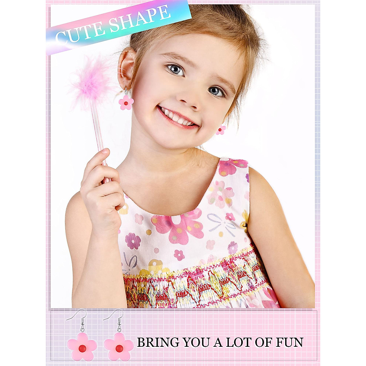 40 Pairs Cute Weird Earrings Funny Earrings Milk Tea Strawberry Mushroom Cloud Flowers Dinosaur Egg Dangle Earrings for Women Girls