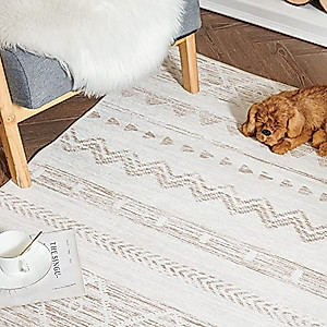 jinchan Area Rug 3x5 Bedroom Rug Boho Rug Moroccan Floor Cover Bathroom Rug Mudcloth Rug Sketch Geometric Bohemia Mat Taupe Dimond Non Slip Carpet for Living Room Kitchen Rug Dining Room Entryway