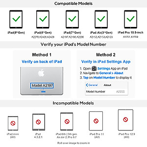typecase Touch Ultra Case with Keyboard for iPad 9th Generation (10.2", 2021)- Trackpad, RGB Backlight, 360° Rotatable, Thin & Light for 8th Gen (2020), 7th Gen (2019), Air 3, Pro 10.5 (Black)