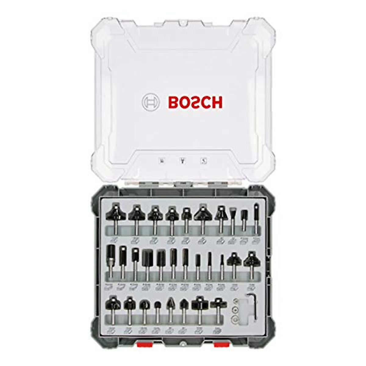 Bosch Professional 2607017474 30-Piece Set Wood Router Bit Set for 6mm Shank Router