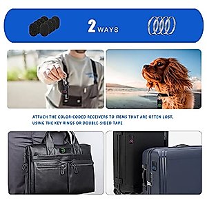 Key Finder with Thinner Receivers & Advanced Fabric Remote, SIMJAR 80dB+ RF Item Locator with 131ft Working Range, 1 RF Transmitter & 4 Receivers