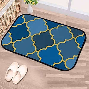 Mosaic Tile Moroccan Motif Soft Area Rugs Indoor Outdoor Floor Mat Non Slip Carpet for Living Room Bedroom Dining Room Classroom Entrance 20" x 31"