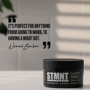 STMNT Grooming Goods Classic Pomade, 3.38 oz | Natural Shine | Strong Control | Easy to Wash Out