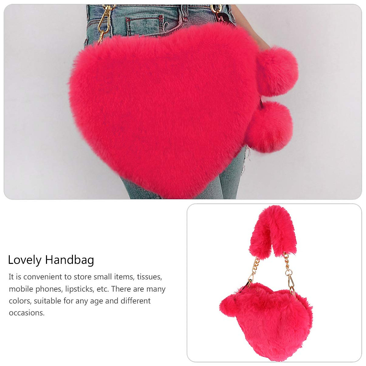 CALLARON Lovely Handbag Plush Handbag 1pc Shaped Bag Fur Christmas Miss Plush Bag -shaped Handbag Carteras Para Mujer De Colgar Hombro