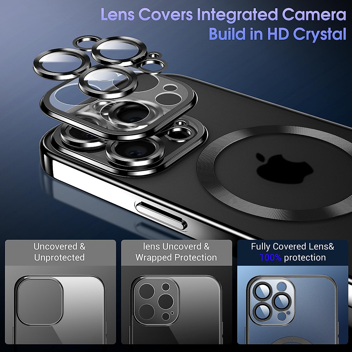 DOSNTO Magnetic for iPhone 13 Pro Max Case with MagSafe [ Integrated Camera Protecion] Translucent Matte Soft Slim Cover, 10FT Military Grade Drop Tested [Anti-Scratch] Wireless Charging