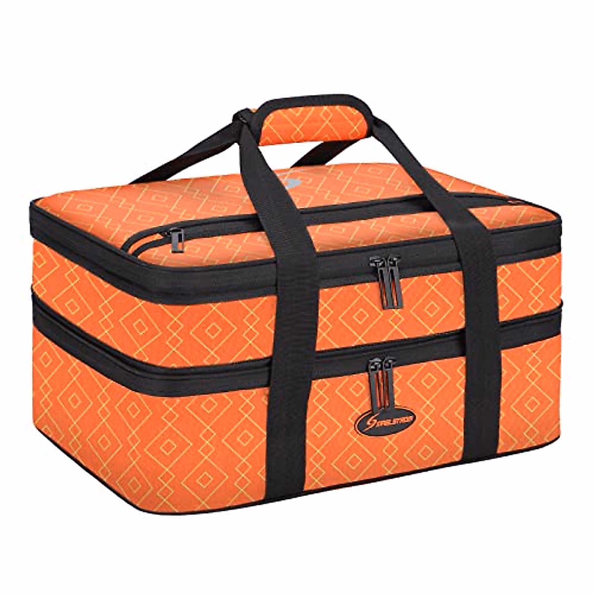 Maelstrom Insulated Casserole Carrier For Hot or Cold Food,Expandable Lasagna Lugger Tote,Collapsible Leakproof Large Food Buds,Portable Tote For Party,Picnic,Camping,Vibrant Orange