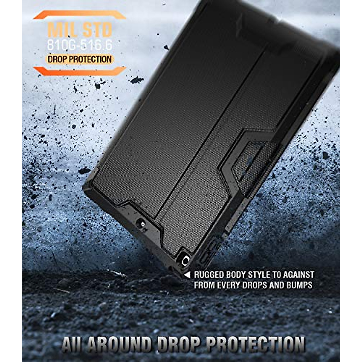 Poetic Explorer Case Designed for iPad 10.2 9th Generation (2021) / 8th Gen (2020) /7th Gen (2019) Case, Full Body Rugged Stand Folio Cover Case, Built-in Screen Protector and Pencil Holder, Black