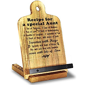 Aunt Gifts from Niece Nephew Aunt Gifts Cookbook Stand, Best Aunt Ever Gifts Aunts Birthday Gifts and Auntie Gifts to My Auntie Gifts Kitchen Recipe Book Stand C-010