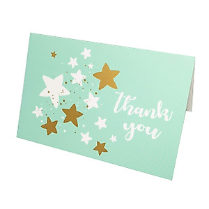 Gooji 4x6 Gold Foil Baby Starry Night Thank You Cards (Bulk 36-Pack) Matching Peel-and-Seal White Envelopes | Assorted Set, Watercolor Graphics | Baby Shower, Birthday Party, Blank Notes