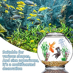 suruikei 8Pcs Fish Tank Decoration Set, Fishtank Diver Floating Decoration Aquarium Jellyfish Ornament Aquarium Artificial Plastic Plants Realistic for Various Kinds of Fish Tanks (H01)