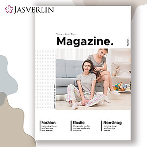 JASVERLIN 100 pcs Seamless Cotton Black Hair Ties, Thick Hair Elastic Bands Soft No Damage Ponytail Holders for Women Girl 1.5 inch (Black)