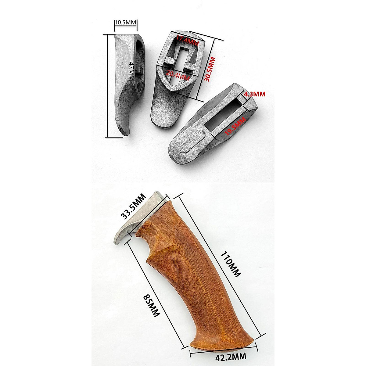 Sleek and Sturdy Kitchen Knife Handle Replacement, Wooden Style A