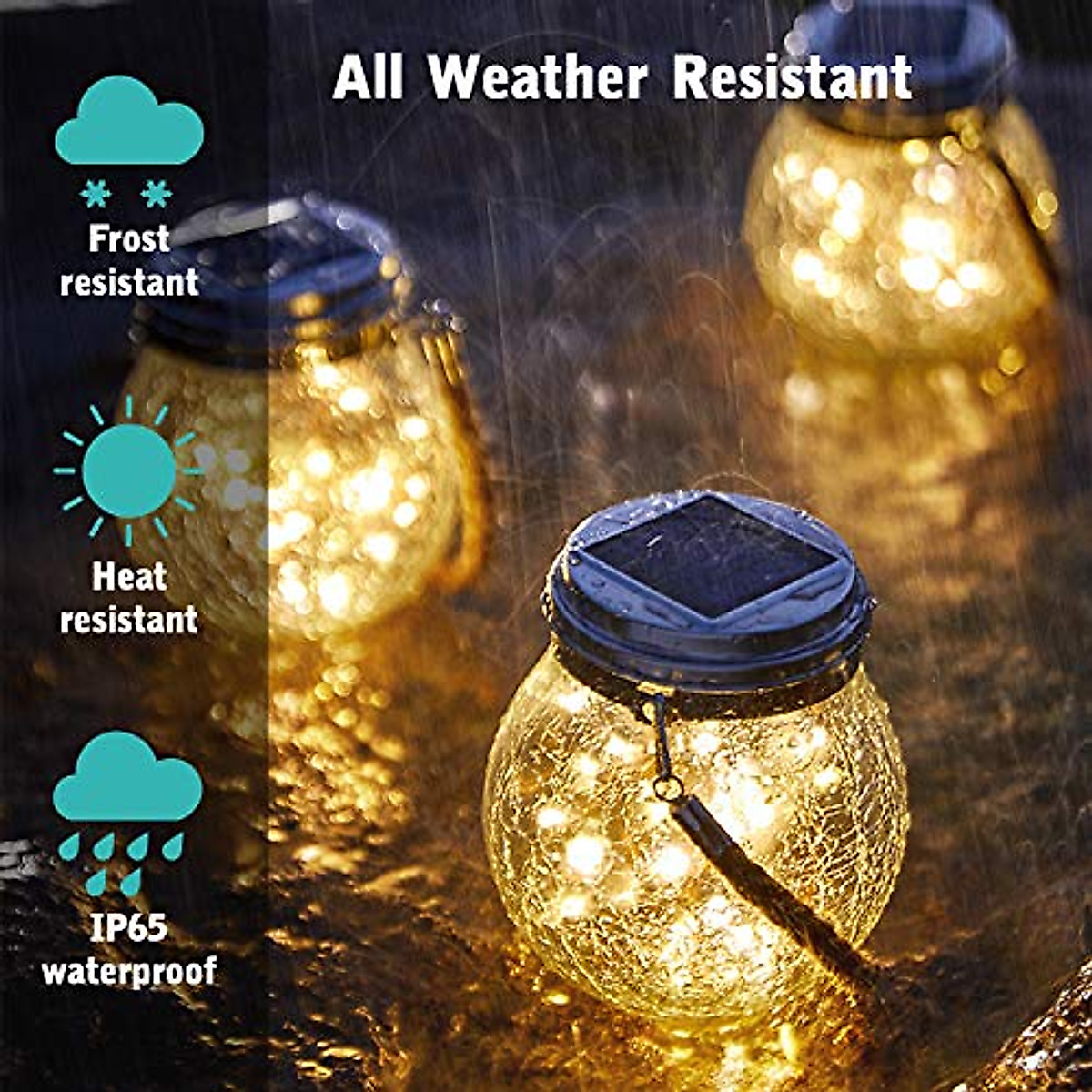 Solar Lantern 2 Pack,Hanging Outdoor Lanterns Waterproof 30 LED Solar Lights Garden Solar Lights Outdoor Decorative Landscape Halloween Christmas Solar Lanterns for Garden Yard Patio Lawn Decoration