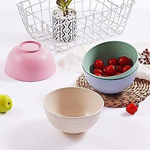 TAO CICADA Cereal Bowls - Set of 4 Wheat Straw Fiber Bowls，Unbreakable & Lightweight for Snacks, Rice, Condiments, Side Dishes, or Ice Cream, Dishwasher & Microwave Safe